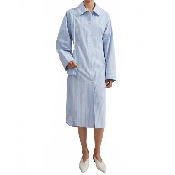 SAMSOE | Dresses | New Samsoe Sacata Midi Dress In Brunnera Blue | Poshmark